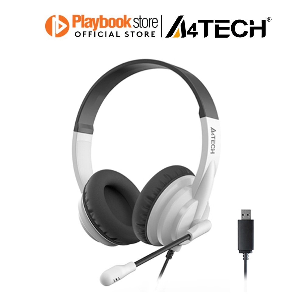 A4Tech HU-10 Rotatable Mic Boom Light-Weight USB Wired Headset - White ...