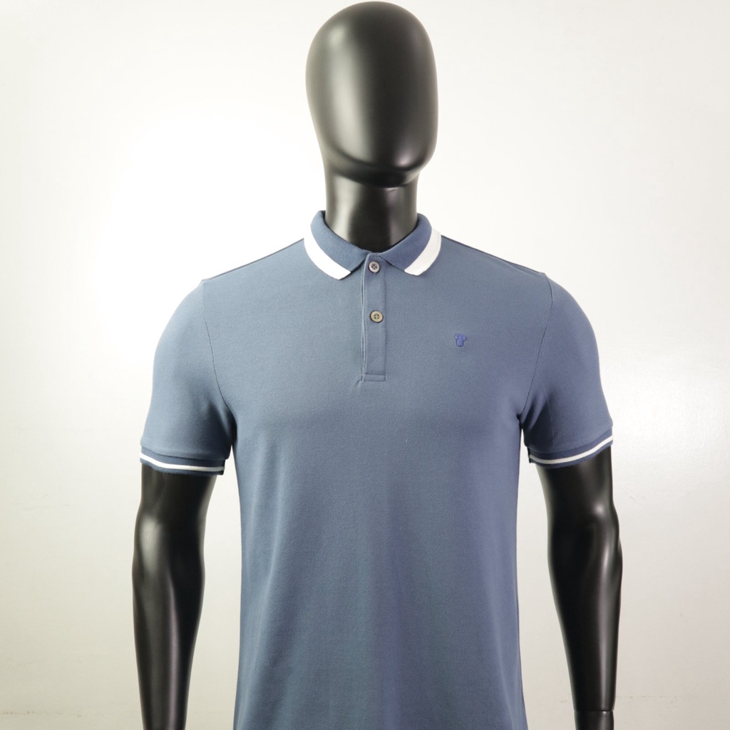 COLLEZIONE C2 Regular FIT 22MT1K047 BLUE Pique Polo Shirt Wear Men Key ...