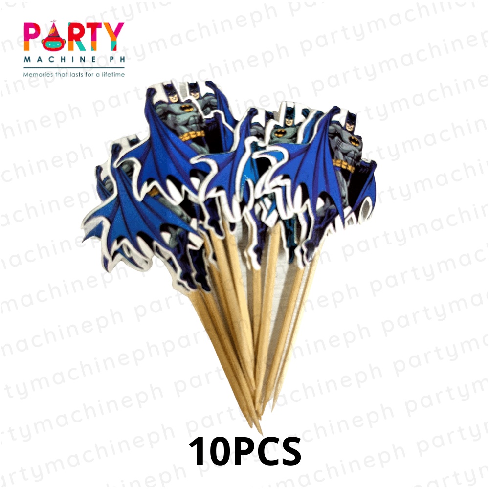 10pcs batman cupcake topper / batman toothpick topper /batman muffin ...