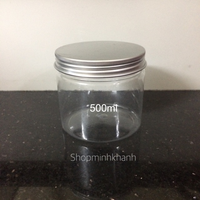 Plastic jar with silver aluminum lid 500ml | Shopee Philippines