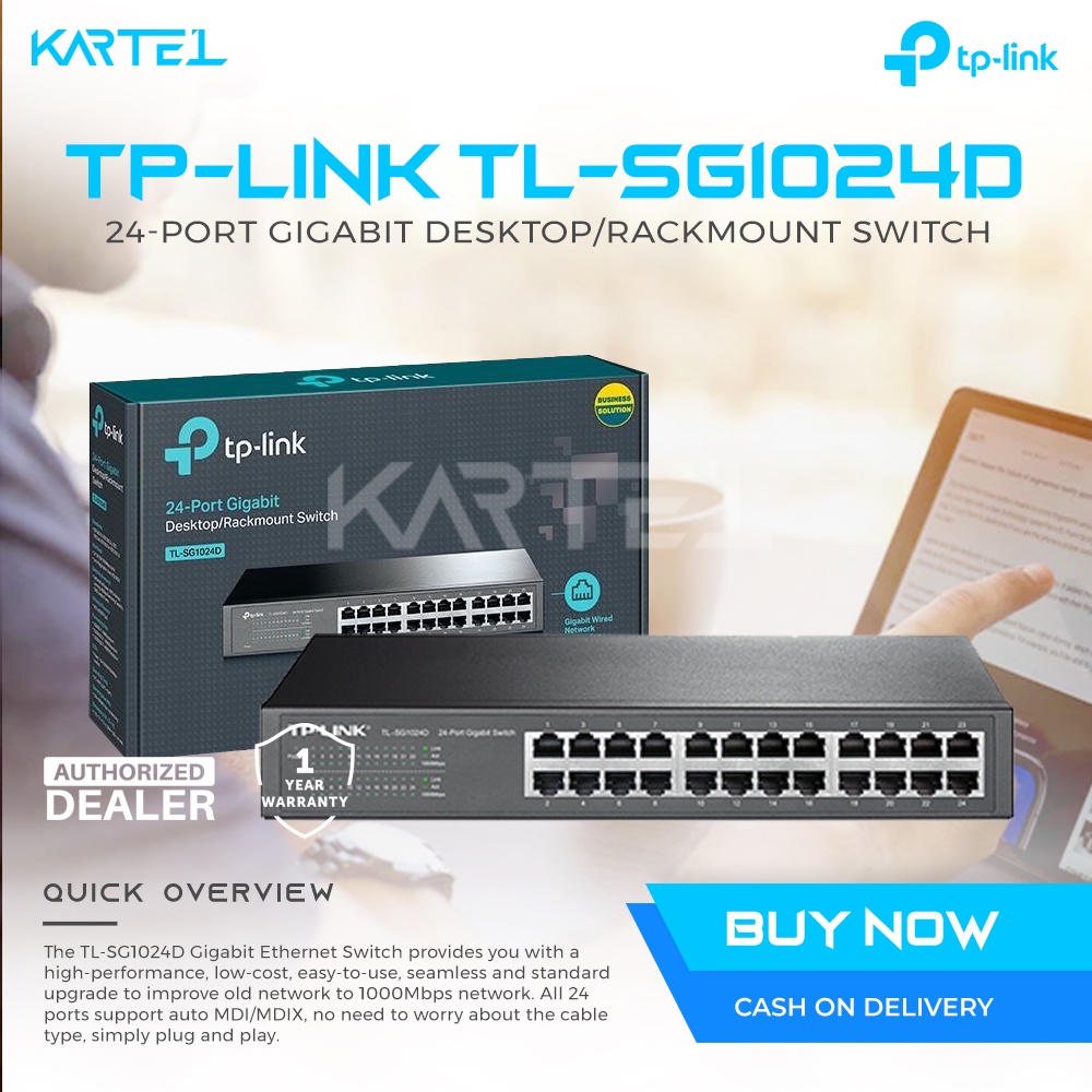 TP-LINK 24-Port TL-SG1024D Gigabit Desktop/ Rackmount Switch ...