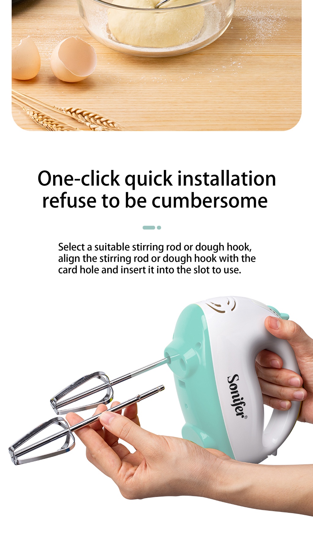 Sonifer Portable Electric Hand Mixer Electric Mixer For Baking Egg ...