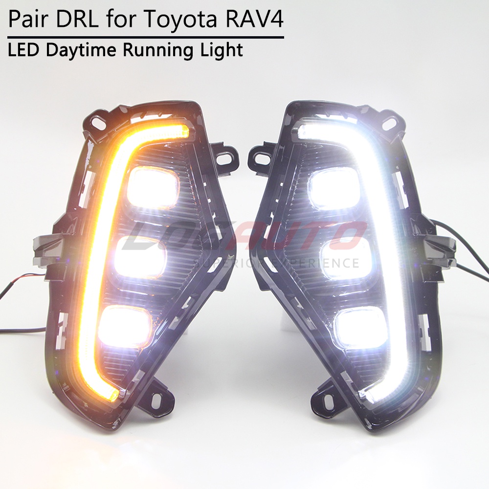 LED DRL Daytime Running Light Fog Lamp For Toyota RAV4 XA50 2019 2020 2021 2022 2023 W/ Yellow ...