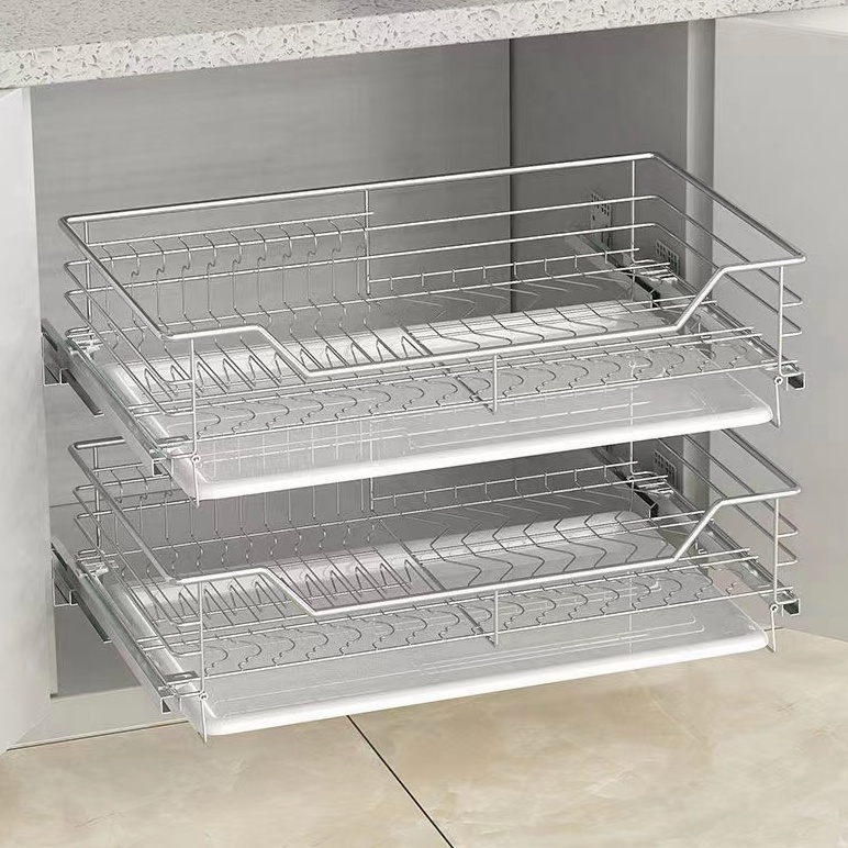 2pcs Pull Basket 304 Cabinet Professional Pull Basket 2 in 1 pull out ...