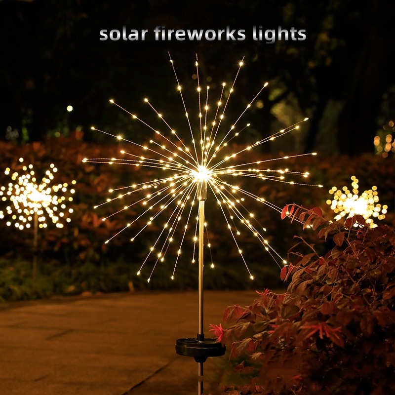 Solar Fireworks Lights Warm Light Outdoor Fireworks Solar Garden ...
