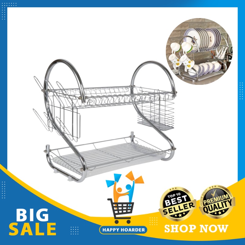 New Arrival 2 Layer Stainless Dish Drainer Rack Kitchen Organizer Dish ...