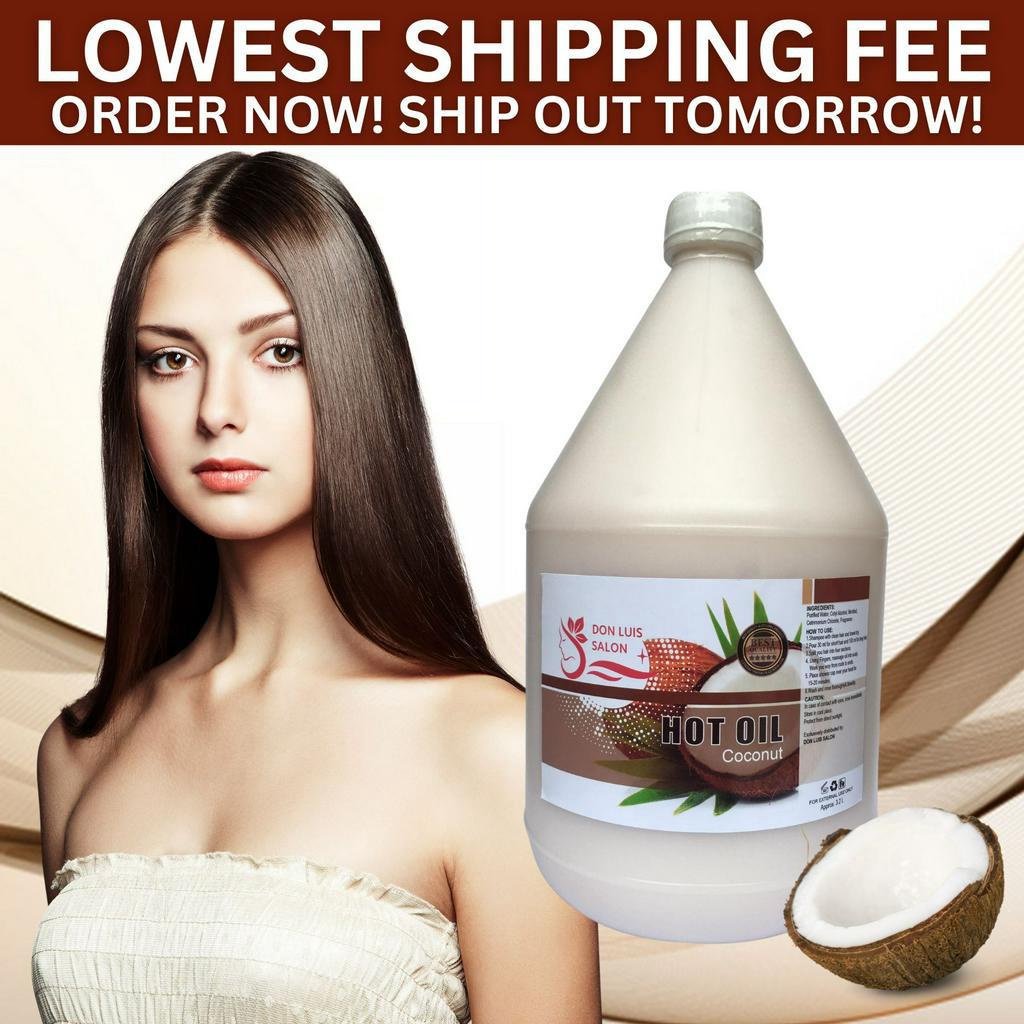 Don Luis Salon Coconut Hot Oil | 1 gallon | Repair Frizzy hair | shiny | soften | smooth | dry ...