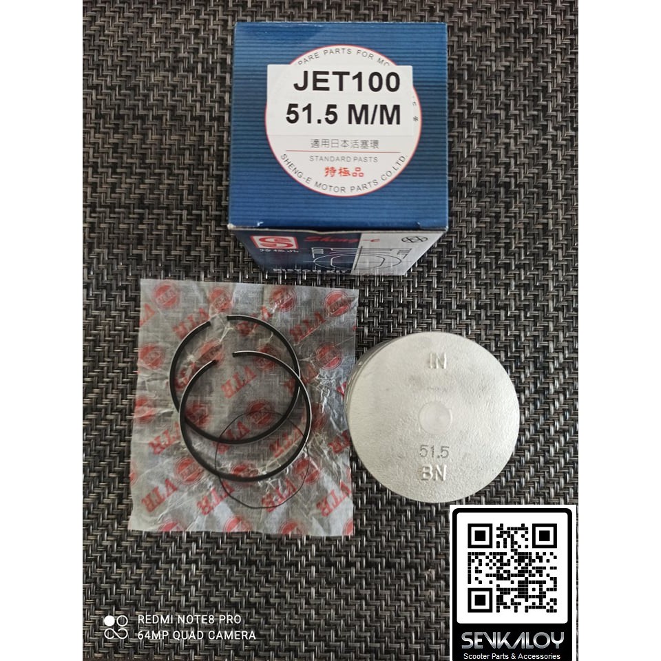 52mm Sym Jet 100 Alpha Euro kymco sniper Sheng E Piston Kit 0.25 0.50 0 ...