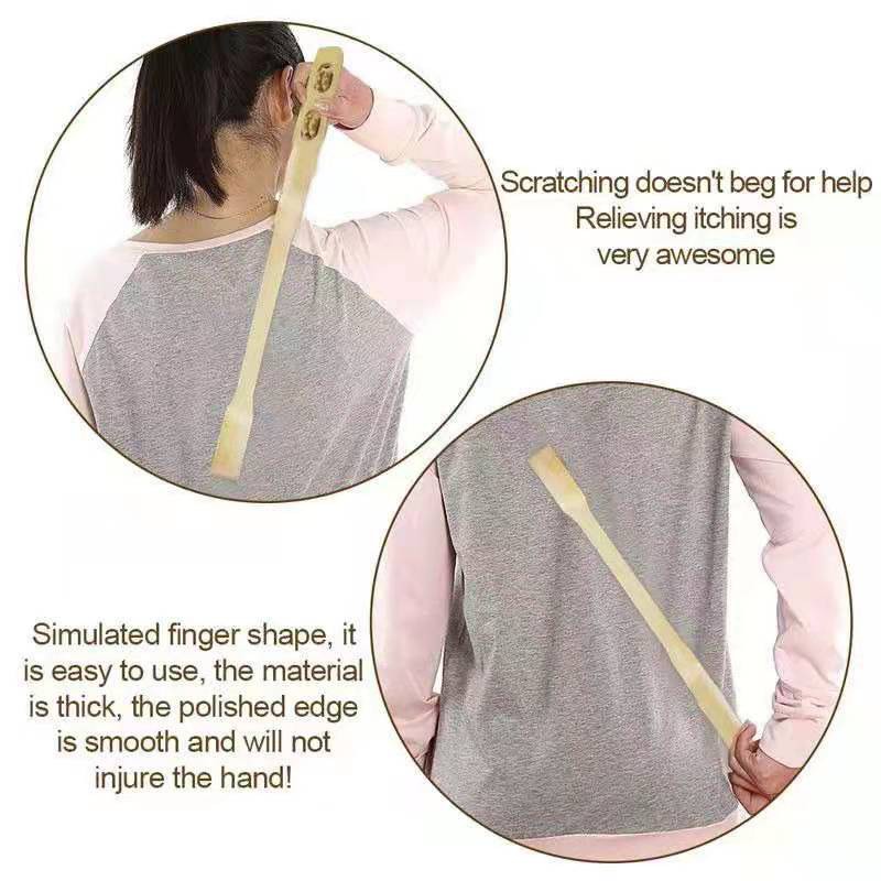 Wooden Bamboo Body Itch Back Scratcher Stick Scratching Massage Roller ...