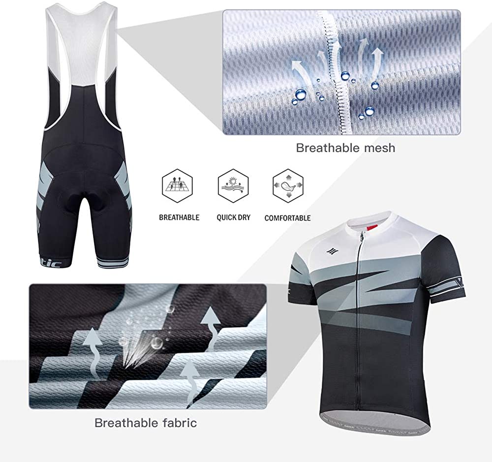 Santic Men Cycling Suit Cyling Jersey Bib Shorts Pockets MTB Bike ...