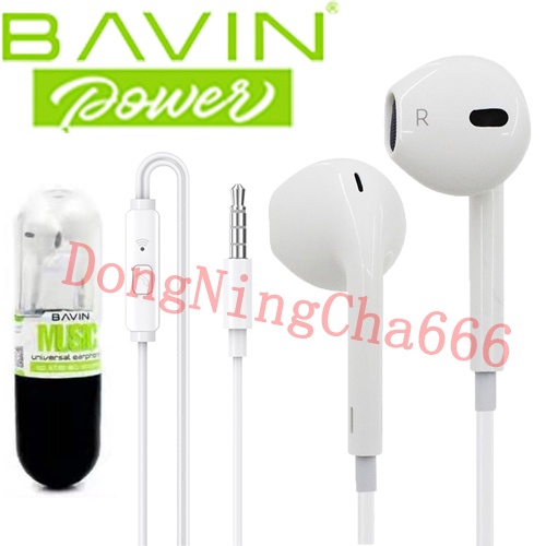 BAVIN Earphones Original With MIc 3.5mm Aux Jack HiFi Bass Volume ...