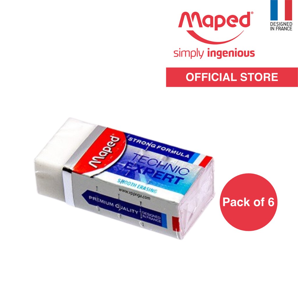 Maped Technic Ultra Expert Eraser | Small | Pack of 6 | 105911 | Shopee ...