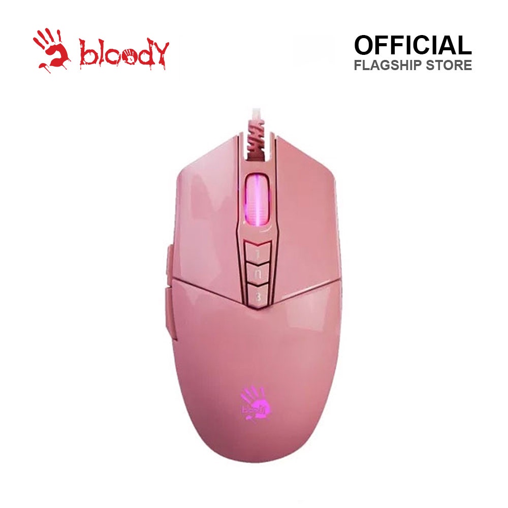 Bloody A4Tech P91S Customizable RGB 8000 CPI Wired Gaming Mouse (Pink ...