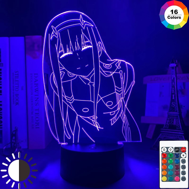 Led Night Light Zero Two Figure Table 3d Lamp for Bed Room Decor Light ...