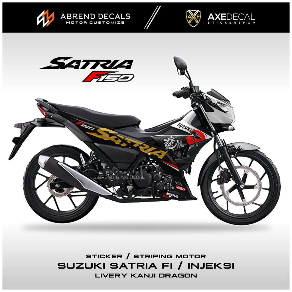 Suzuki Satria Fi Livery Kanji Dragon Striping / Custom Design Injection ...