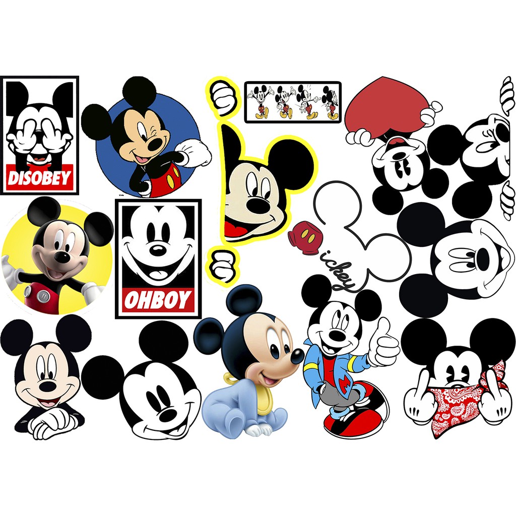 Vinyl Cute Micky Mouse Waterproof Stickers Pack Decals Weatherproof No ...