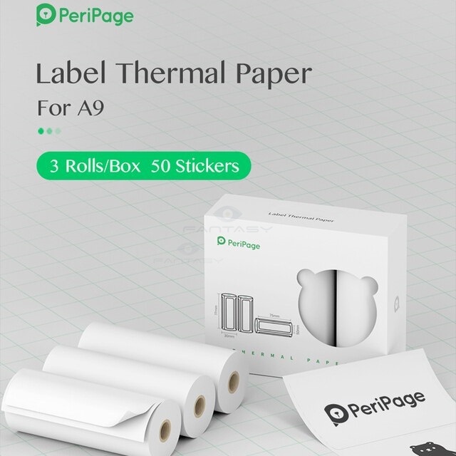 Peripage Thermal Printing Paper Label 3Roll/1Box For A9 / Paperang P3 ...