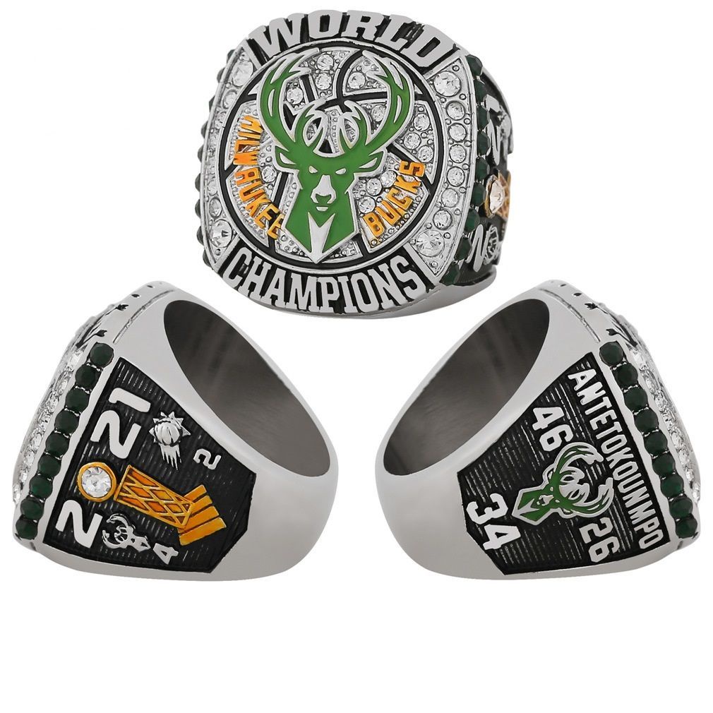 NBA2021 Milwaukee Bucks Championship Ring Trendy Boy Birthday Gift Ring ...
