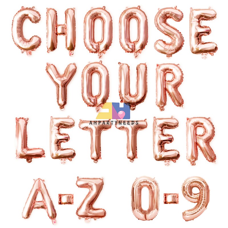 32Inch A-Z 0-9 Rose Gold Letter Number Balloons birthday Party ...