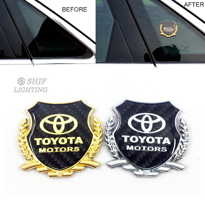 1 x Metal Carbon Fiber TOYOTA Motors Logo Car Emblem Sticker | Shopee ...