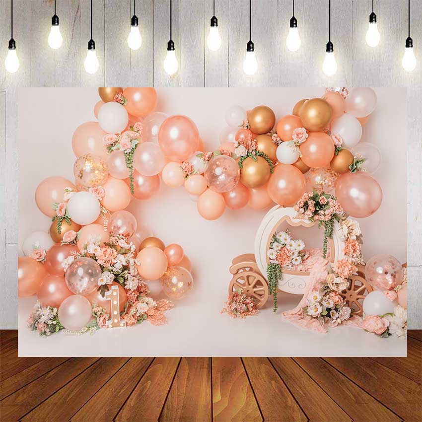 Princess Floral Balloon Garland Birthday Backdrop For Photography Baby ...