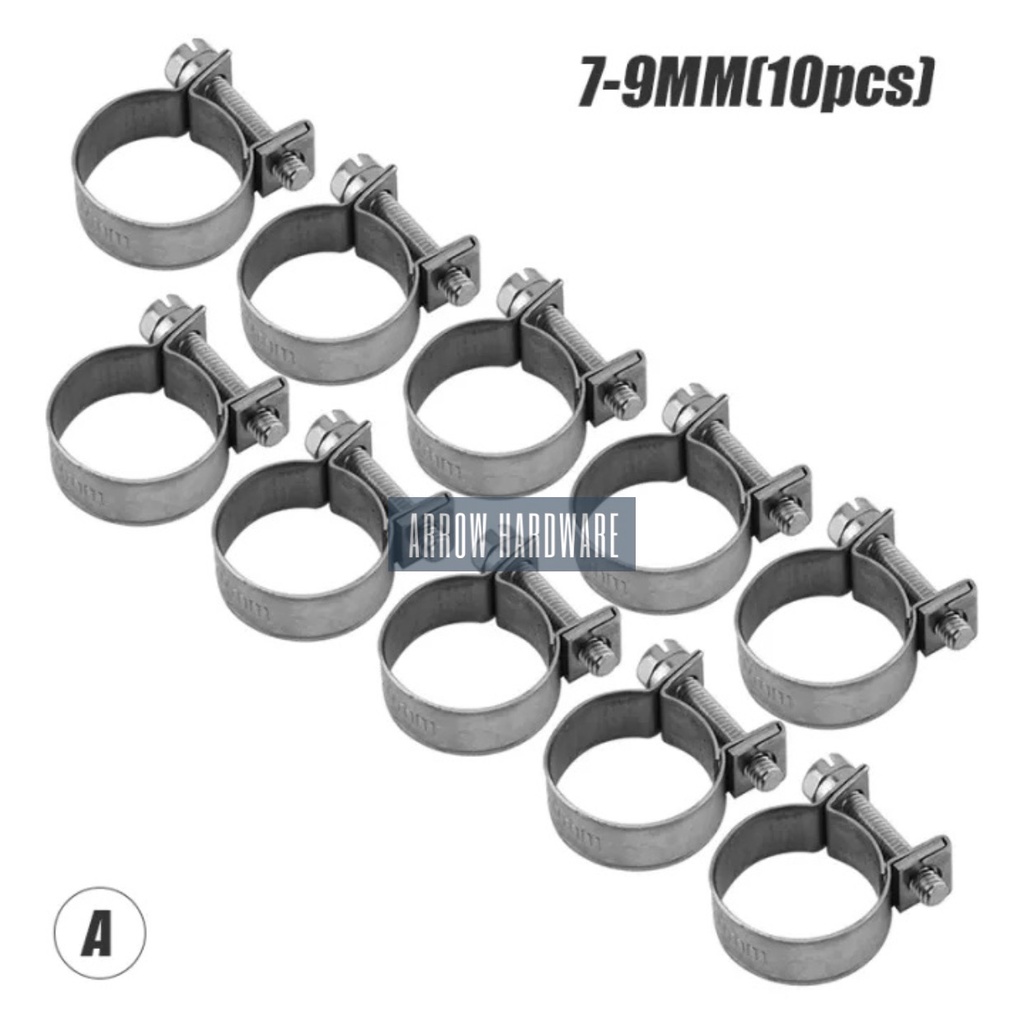 10Pcs Car Fuel Hose Clips Set Mini Carbon Steel Air Hose Clamp Petrol ...