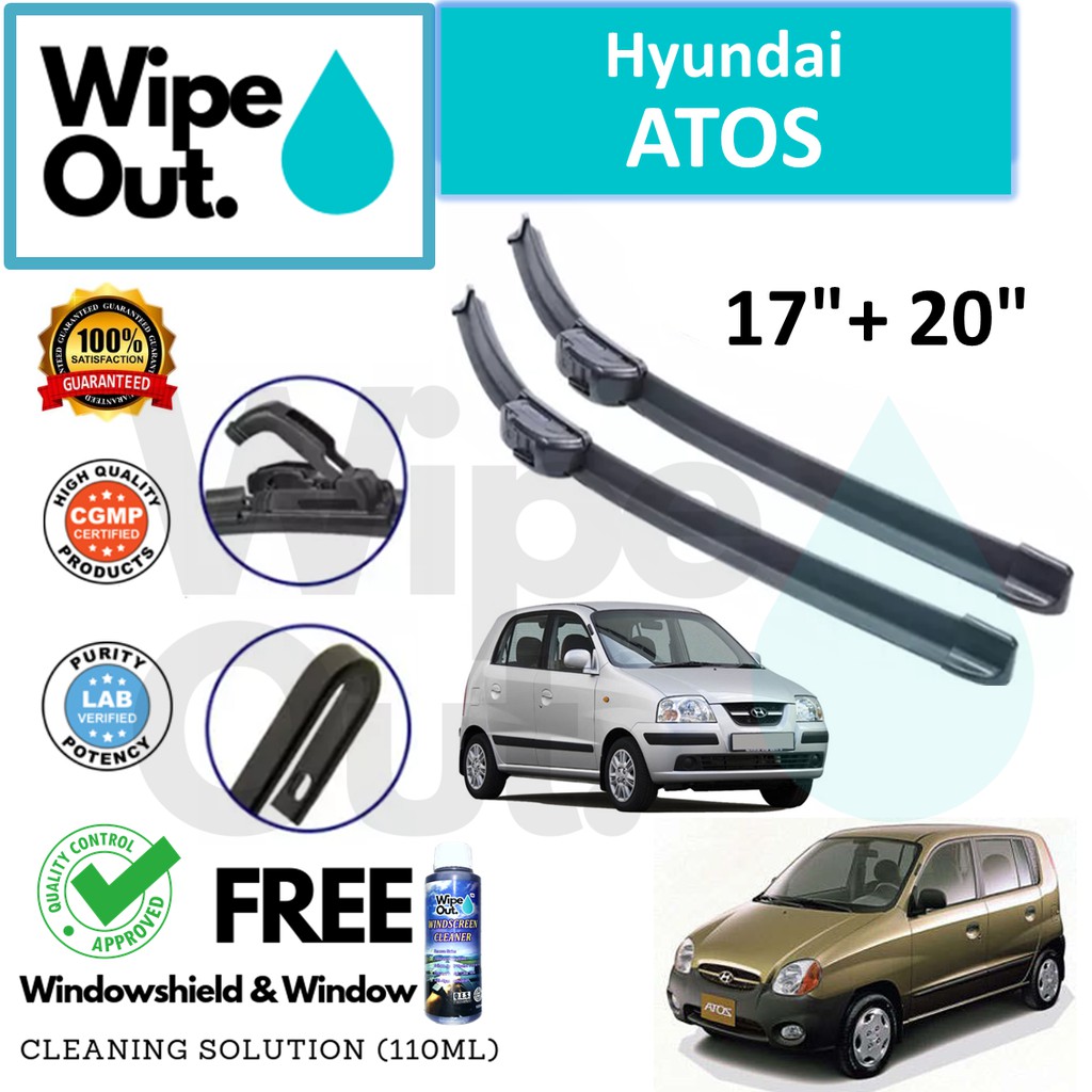 Hyundai / Inokom ATOS WipeOut NANODRY-Tech SILICONE Wiper Blade (Front ...