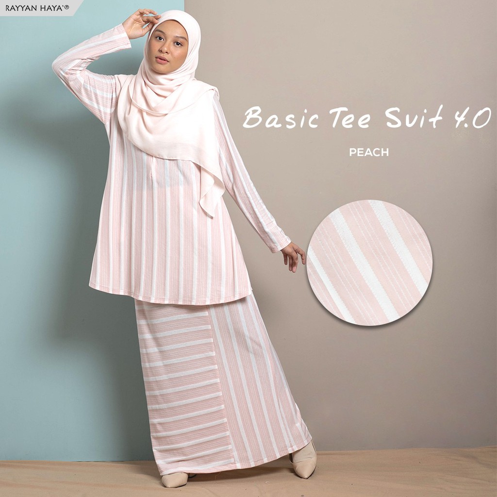 Rayyan Haya Basic Tee Suit 4.0 Labuh Muslimah Comfortwear | Shopee ...