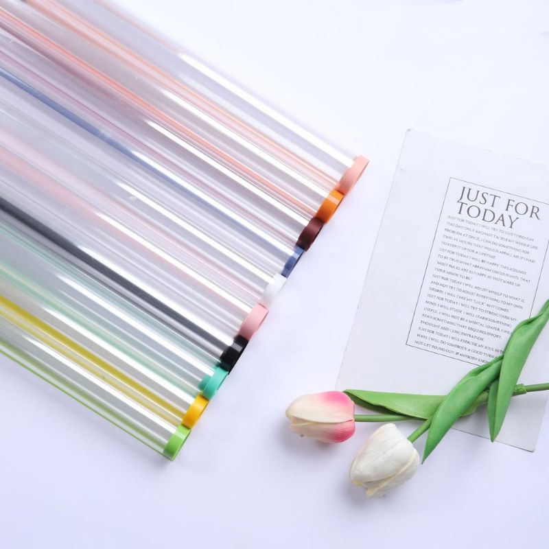 5 SHEETS OF CELLO TRANSPARANT WITH COLOR LIST FLOWER BOUQUET PAPER ...