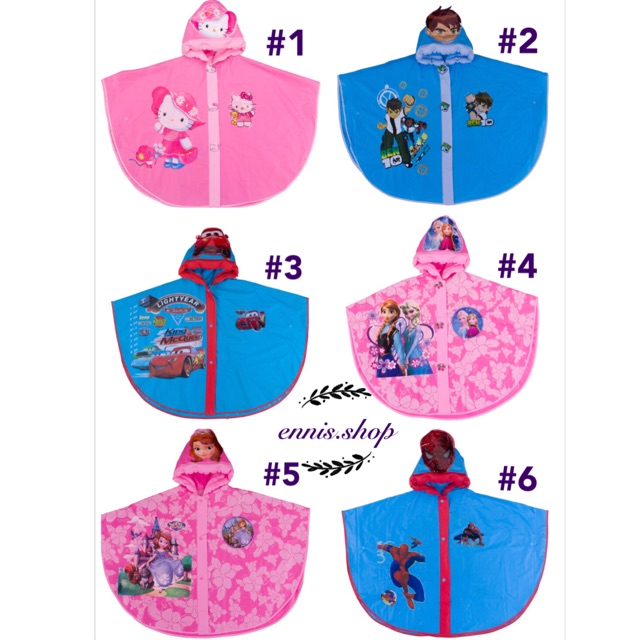 #805 Children's raincoat Poncho/Butterfly Raincoat For Kids | Shopee ...
