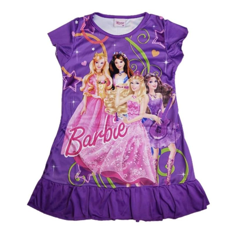 3-10y Barbie Dress for Kids Girls Pantulog Daster Pambahay | Shopee ...