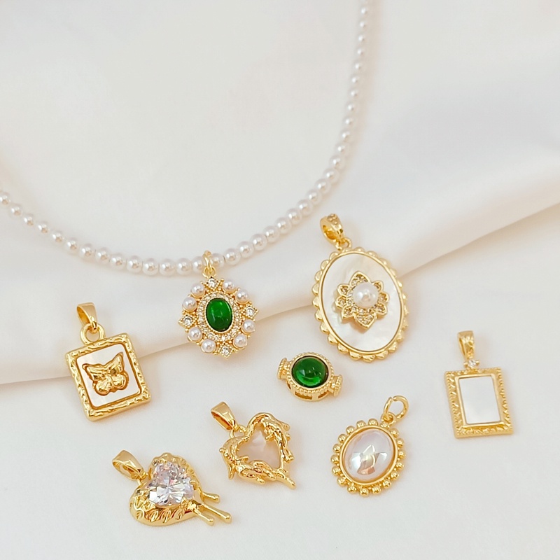 14K Copper Clad Gold Inlaid Zircon Sticker Shell Peach Heart Butterfly ...