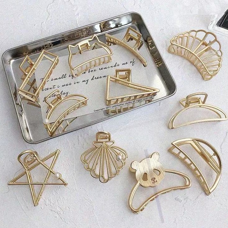 Sanah.H Korean Style Medium Love Oval Square Alloy Hair Clip for Ladies ...