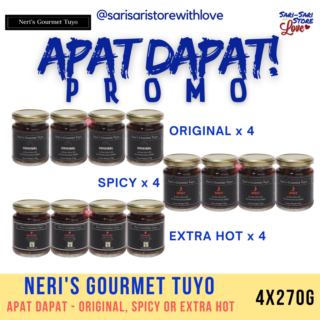 Neri's Gourmet Tuyo - APAT DAPAT! (Bundle of 4 - SAVE P68!) | Shopee ...