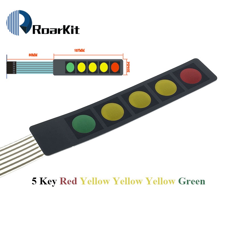 1 2 3 4 5 Key Button Membrane Switch 3 4 4x5 Matrix Array Keyboard 1x6 Keypad With Led Control