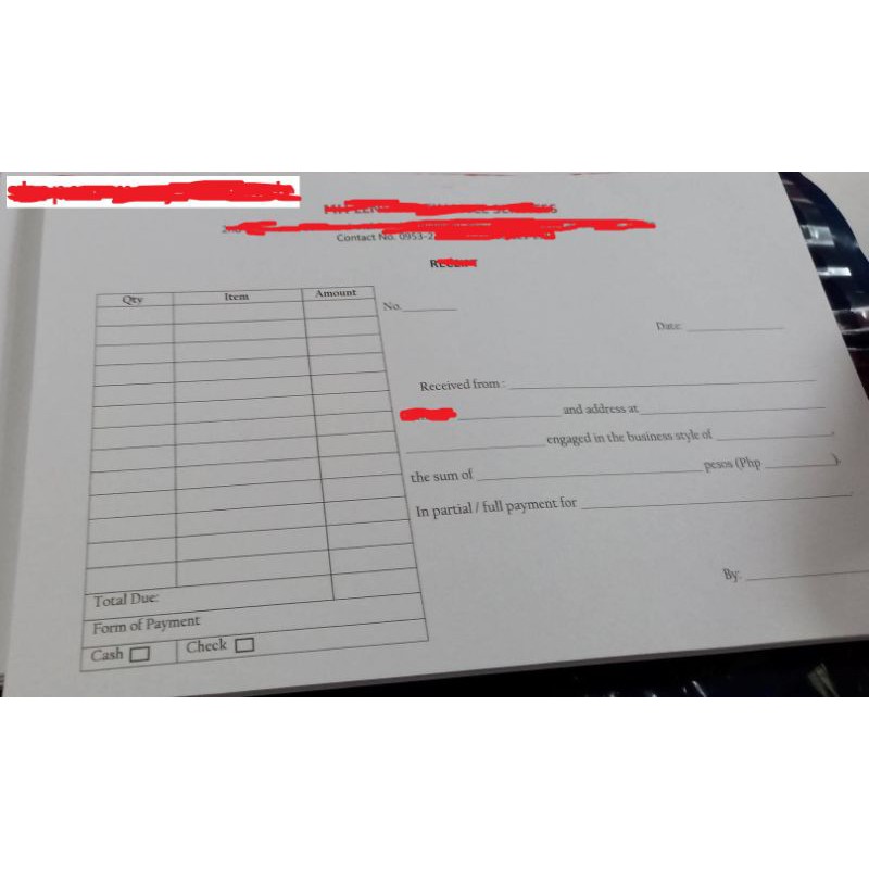 2pads customized receipt 1/2 shortbond crosswise carbonize/ordinary ...