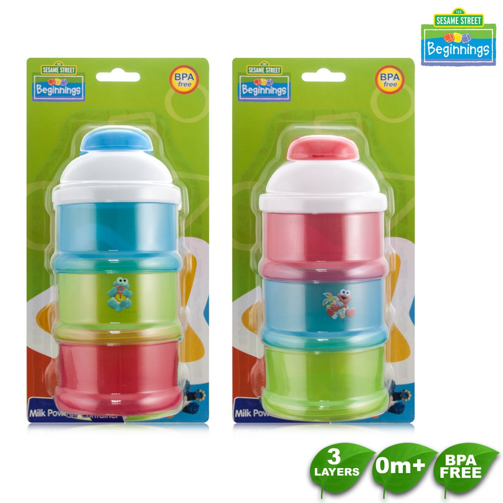 Sesame 3 Layer Milk Powder Container Stackable Milk Dispenser Feeding ...