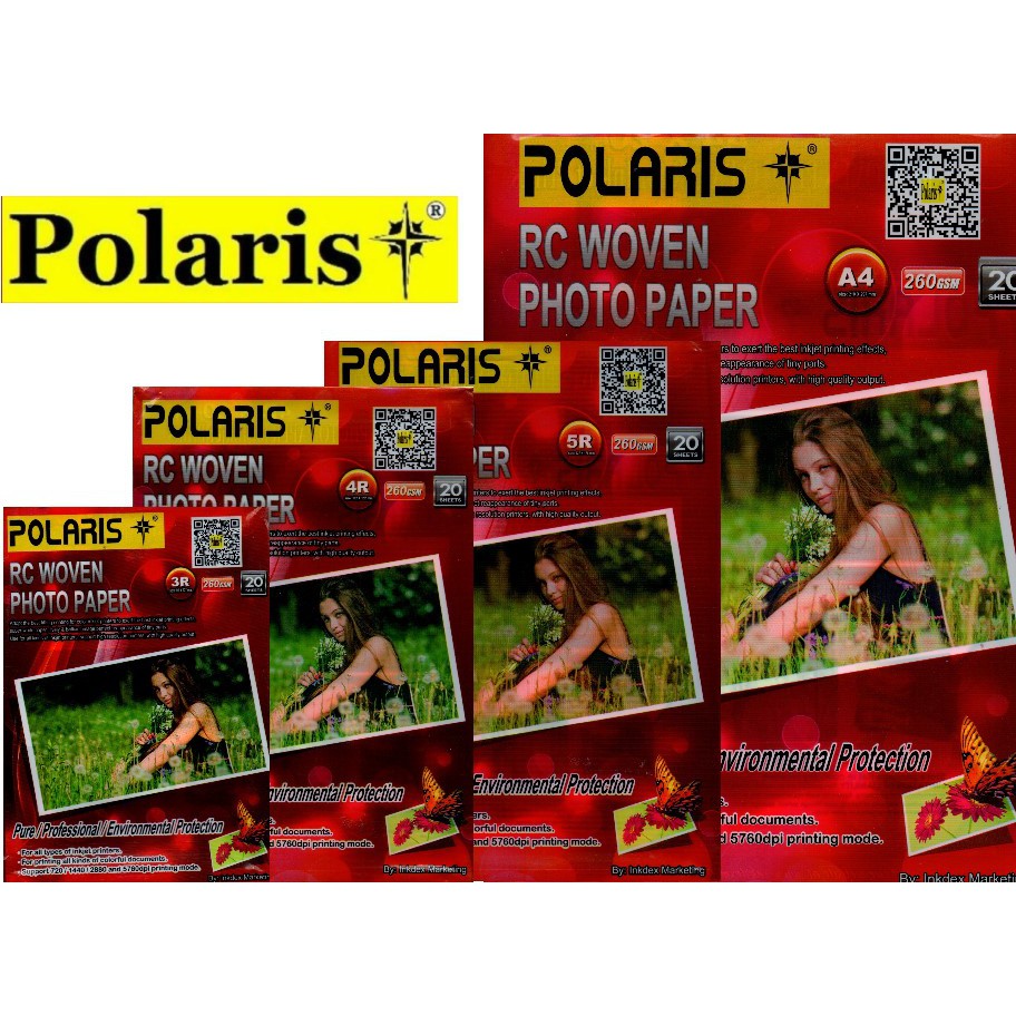 Polaris RC woven Photo Paper A4/5R/4R/3R 260gsm, 20sheets/pack | Shopee ...