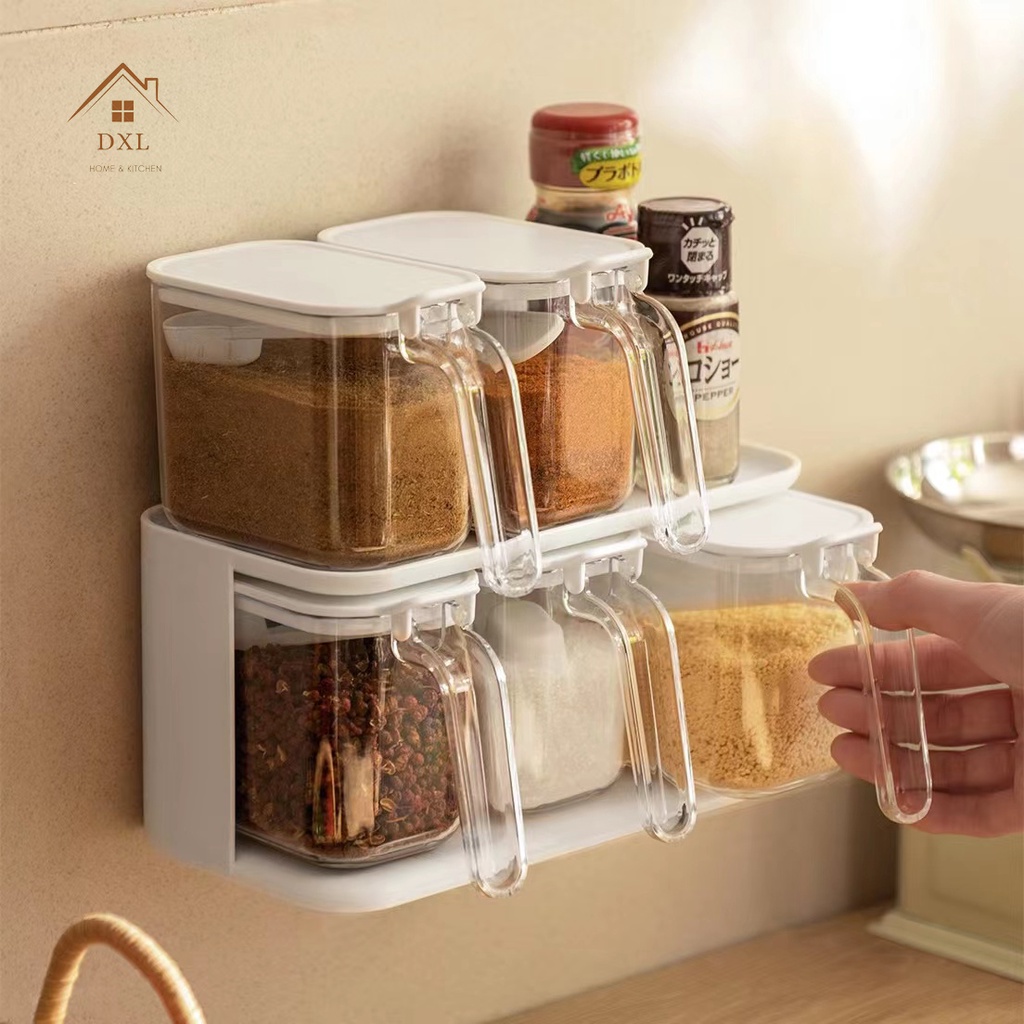 DXL Kitchen Seasoning Jar Seasoning Box Wall-mounted Kitchen Household ...