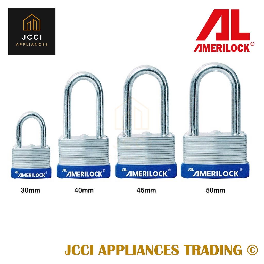 AMERILOCK AL-LPL Laminated Padlock Long Shackle (30mm, 40mm, 45mm, 50mm ...