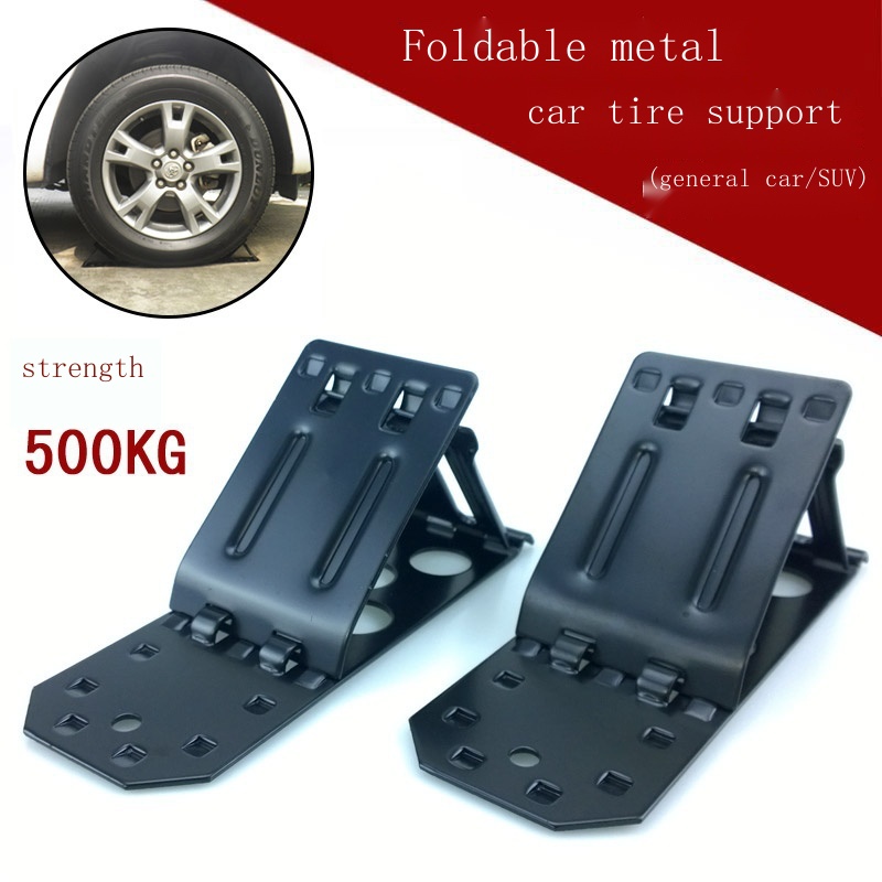 （8）Slope Folding Backstop Metal folding car stopper triangle tire ...