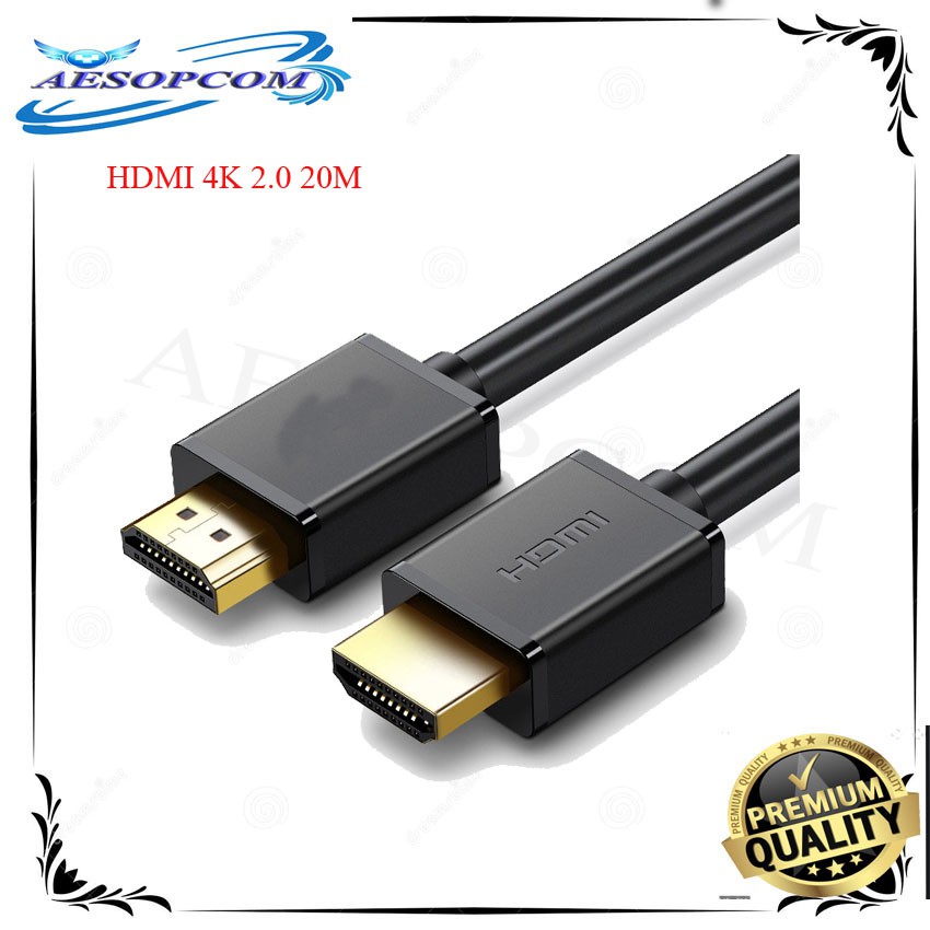 Black color HDMI Cable 4K HDMI 2.0 High Speed 20M | Shopee Philippines