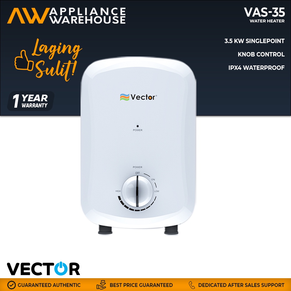 Vector VAS-35 3.5kw Singlepoint Instant Water Heater | Shopee Philippines