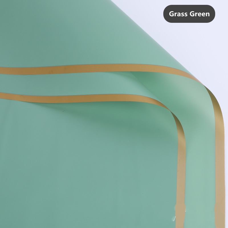 20pcs Flower Wrapping Paper Gold Border Jelly Color Packaging Paper ...