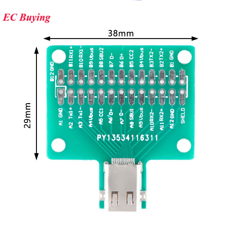 Type-C Female USB3.1 Test PCB Board Adapter Type C USB 3.1 16P 24P 2 ...