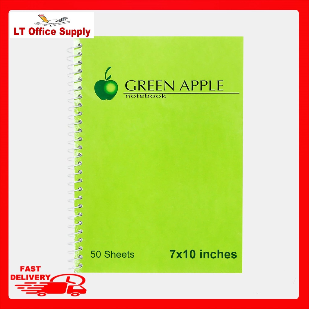 Green Apple Notebook side spiral type 50 Sheets 7x10inches | Shopee ...