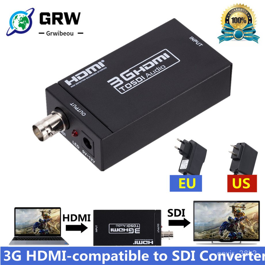 Grwibeou 3G HDMI-compatible to SDI Converter SDI Adapter Audio HD-SDI ...