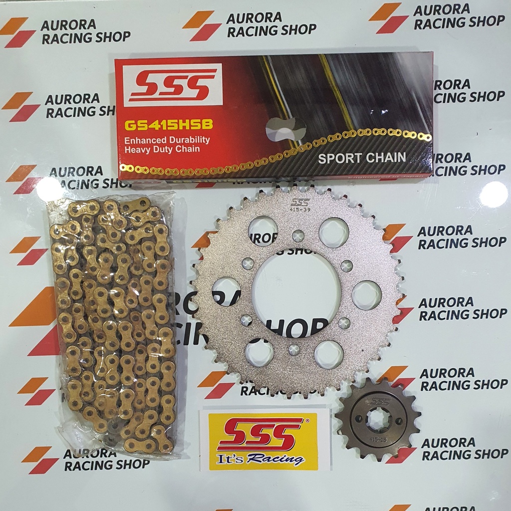 Gear SET SSS NINJA 150 R / SS / RR & CHAIN SSS 415 HSB GOLD | Shopee ...