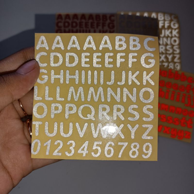 Abcd reflective alphabet cutting sticker | Shopee Philippines
