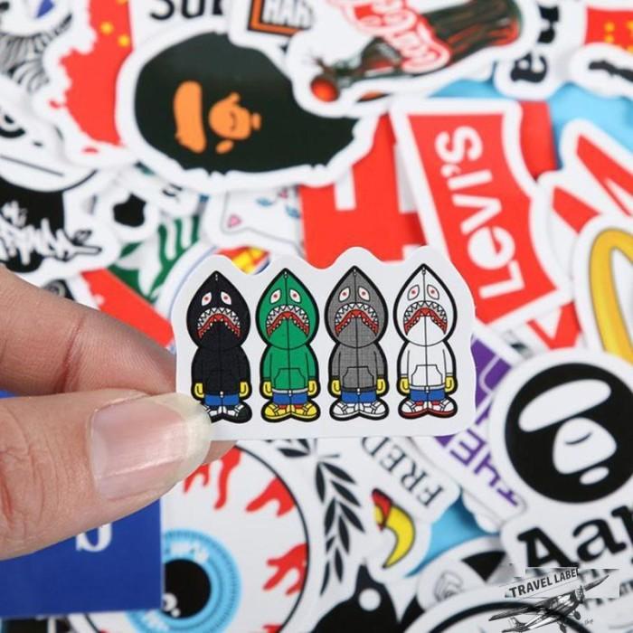 1set 55 Pcs Mini Sticker Desain Brand Logo Hype for Suitcase | Shopee ...